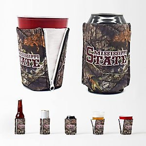 Mississippi State University Mossy Oak Break-up Country Camo ZipSip ZipSip All-in-One Adjustable Neoprene Insulated Drink Holder with Zippers