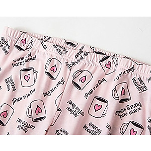 YIJIU Women's Short Sleeve Tops and Capri Pants Cute Cartoon Print Pajama Sets