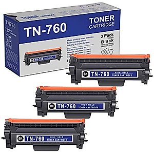 FEROMYINK Compatible Toner Cartridge Replacement for Brother TN-760 TN760 TN730 TN-730 HL-L2350DW HL-L2395DW HL-L2390DW HL-L2370DW MFC-L2750DW MFC-L2710DW DCP-L2550DW Printer Cartridge (Black, 3-Pack)