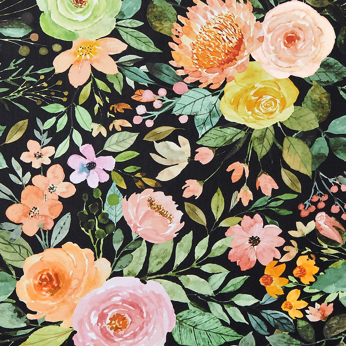 Beautysaid Wallpaper Peel and Stick Floral：Boho Textured Wall Paper for Bedroom Bathroom Renter Friendly Waterproof Pink Watercolor Modern Wallpaper for Kitchen Cabinet(Black,17.5x118 inch)