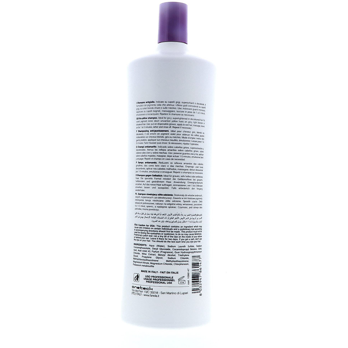 No Yellow Shampoo Large 1000ml Bottle 33.8 Fl Oz (Pack of 2)