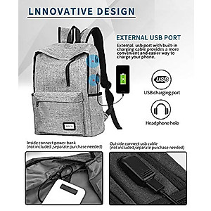 AISFA Laptop Backpack Travel Business Waterproof Backpack with USB Charging Port, Suitable for Travel, Camping, School, Business (Black)