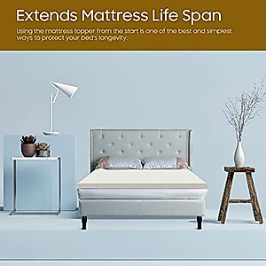 Continental Sleep 2-inch Soft Bedding Topper for Back Pain Relief | CertiPUR-US Certified, Comfortable and Relaxing Toppers for Mattress Beddings, Provides Balanced Support for Body, Full, Yellow