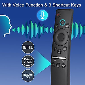 LAZTZQ Voice Remote Compatible for Samsung Smart TV QLED UHD Frame Curved Solar,with Netflix, Prime Video Button