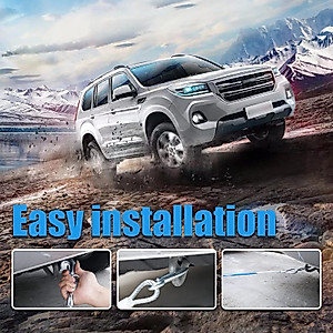 Dewkou Pack-1 Tow Cable with Hooks, 1/2" x 13Ft Blue Winch Cable with Forged Hook, 15432LBS Breaking Strength, Steel Wire Rope for Tow Truck, Rollback, Crane, Wrecker