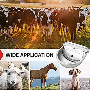 MAOPINER Automatic Cow Drinking Water Bowl Dispenser 304 Stainless Steel Farm Livestock Animals Waterer for Pigs Horse Cattle Goat Sheep Dog (Without Drainage Hole)