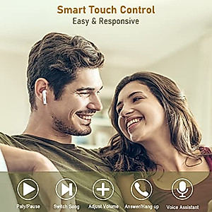 Yeaki Wireless Earbuds, LED Power Display Earphones with Wireless Charging Case, Waterproof in-Ear Headphones with Mic, Bluetooth 5.2, for Sports, Running, Workout, Gaming