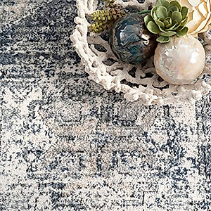 nuLOOM Jayla Barbed Iris Medallion Area Rug, 6' 7" x 9', Blue