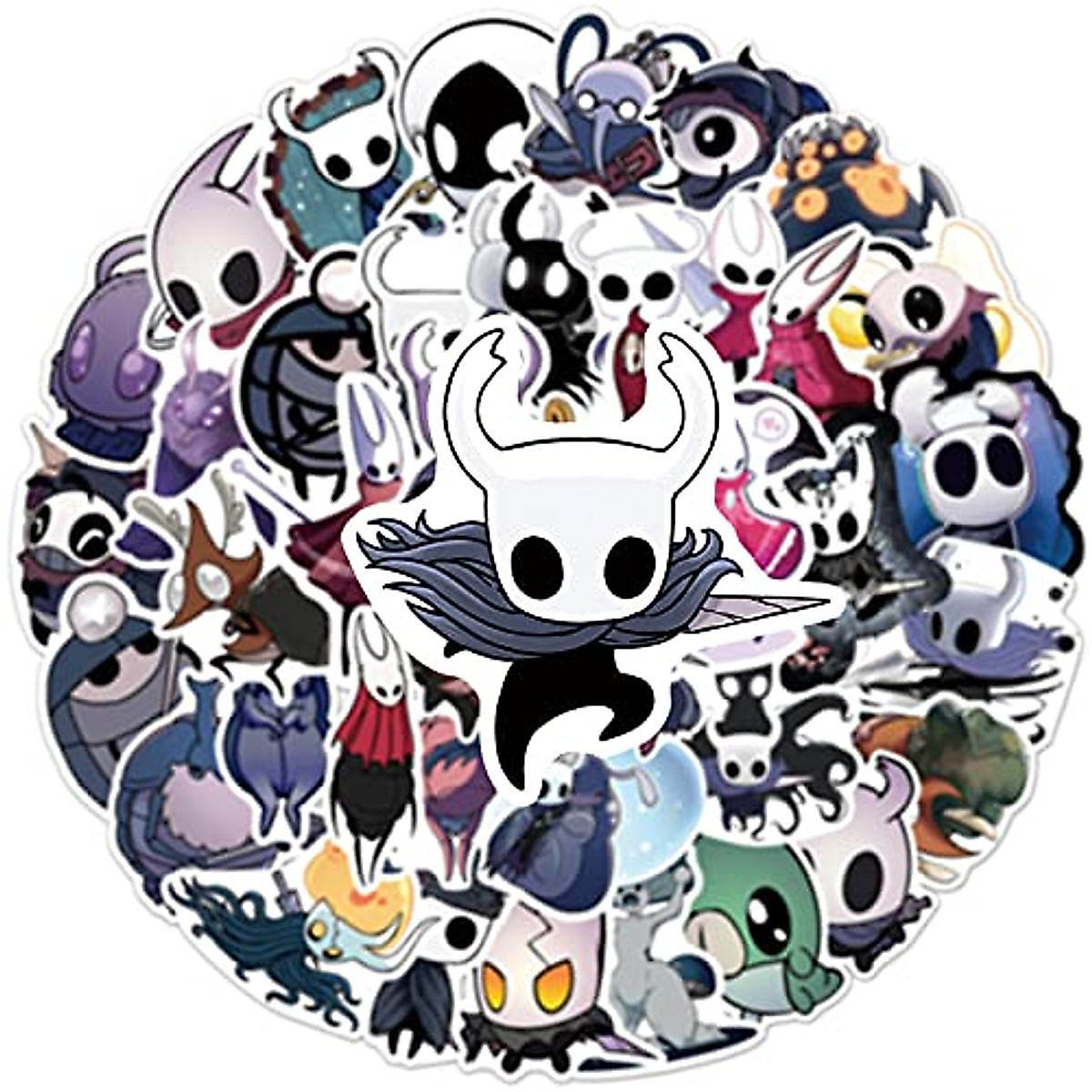 Hollow Knight Game Stickers| 50 Pcs | Larger Vinyl Waterproof Stickers for Laptop,Bumper,Water Bottles,Computer,Phone,Hard hat,Car Stickers and Decals, Game Stickers for Kid Teen Adult (HK)