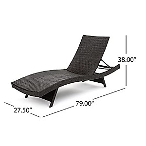 Christopher Knight Home Salem Outdoor Wicker Adjustable Chaise Lounge, Multibrown