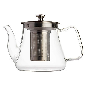 VAHDAM, 33 oz - Glass Teapot with Removable Infuser & Lid | Stovetop Safe Tea Kettle | Blooming & Loose Leaf Tea Infuser | Scratch Resistant, Microwave Safe Tea Steeper