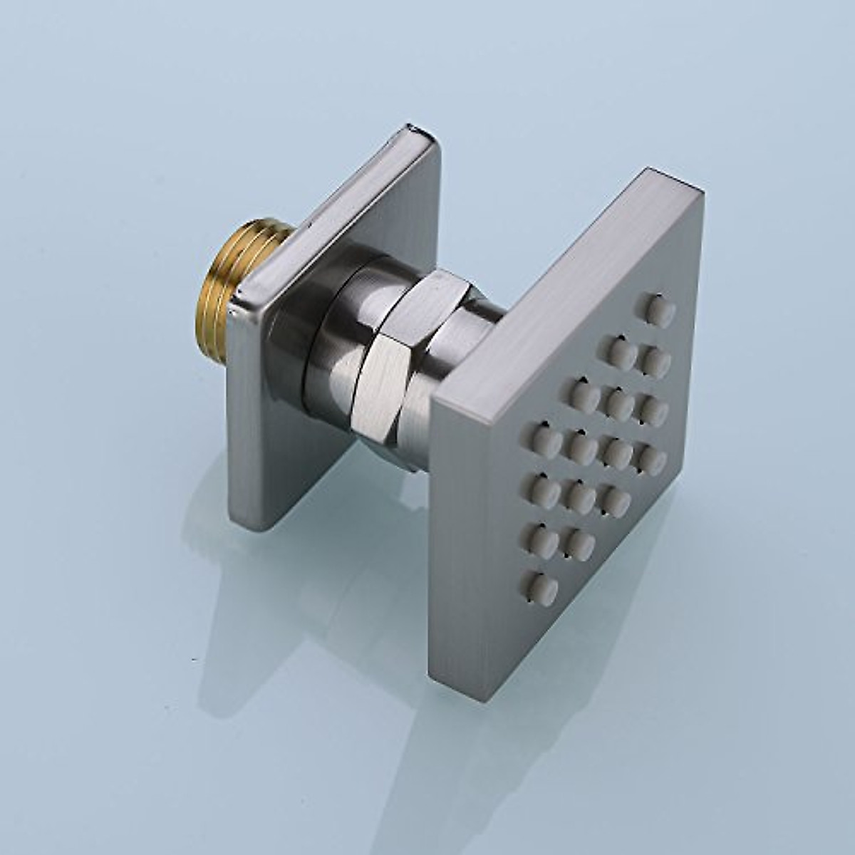 Solid Brass Body Spray Shower Jet Adjustable Massage Spa Side Sprayer Wall Mounted Shower Set, Square Brushed Nickel Finish