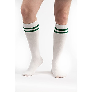 SERICI 4 x Mens Knee High Cotton Striped Socks | Over the Calf Socks | Dress Socks | Size 9-11