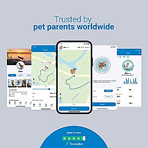 tractive GPS Pet Tracker for Dogs - Waterproof, GPS Location & Smart Activity Tracker, Unlimited Range, Works with Any Collar (Coffee), Beige, 3 Piece Set