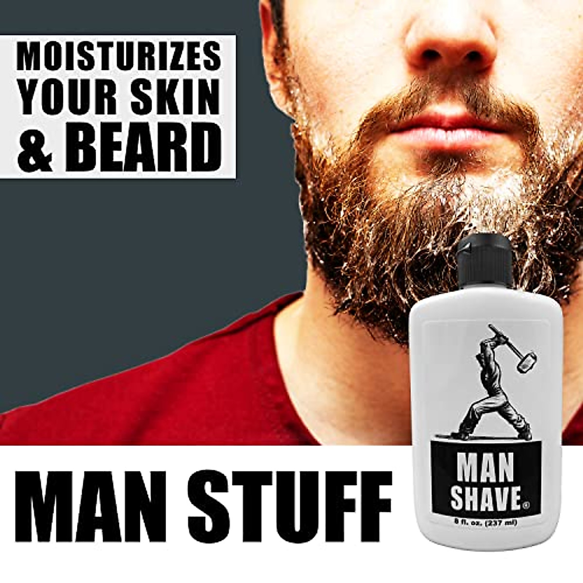Man Shave Men's Shaving Cream | All Natural Shave Cream for Men with Shea Butter, Aloe Vera Gel and Sweet Almond Oil | Ultra Thick for Razor Burn Protection | Shaving Gift by Man Stuff