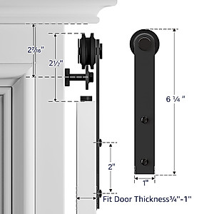 SMARTSTANDARD 5FT Super Mini Double Door Cabinet Sliding Barn Door Hardware Kit, Small Barn Door Hardware Track Kit for TV Stand Cabinet Wardrobe, I Shape Hanger (NO Cabinet)