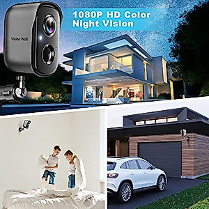 Wireless Indoor Camera for Security, 1080P Battery Powered Security Cameras Wireless Outdoor AI Motion Detection WiFi Home Camera with Siren, Spotlight, Color Night Vision,2-Way Talk, SD/Cloud Storage