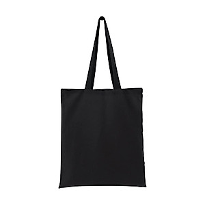 Hooshing Canvas Tote Bag Black 100% Cotton with Zipper and Inside Pocket Reusable Shoulder Bag for Shopping Travel Work School