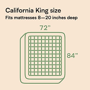 Bamboo Mattress Topper California King Size 72x84 Inches Cooling Breathable Extra Plush Thick Fitted 20Inches Pillow Top Mattress Pad Ultra Soft