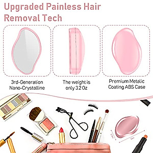 hoyesch Crystal Hair Eraser for Women and Men, Reusable Crystal Hair Remover Magic Painless Exfoliation Hair Removal Tool, Magic Hair Eraser for Back Arms Legs (Pink)
