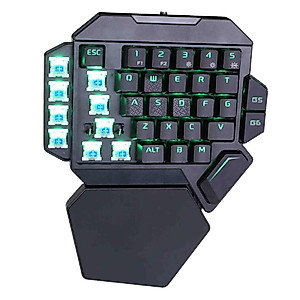 fasient Keyboard, Black Driver-Free One-Handed 35 Keys with Macro Definition Function Portable Gaming Keyboard, for Win 2000/Win XP/Win ME/Vista/Win7/Win8/WIN10