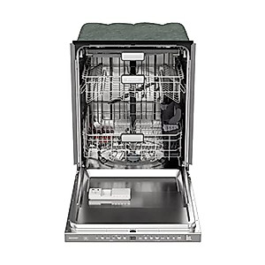 SHARP Smart Dishwasher Works with Alexa. Includes LED Interior lights, Stainless Steel interior, Heated Dry with Fan Assist, Wash Zone cleans half load on either rack, Adjustable Third Rack