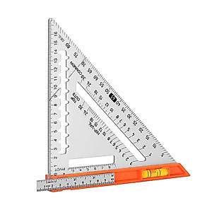 BELOWSYALER Carpenter Square Multifunctional Try Square Metal Aluminium Ruler AnglesGuide Protractor Angles Try Square 45 & 90Degree