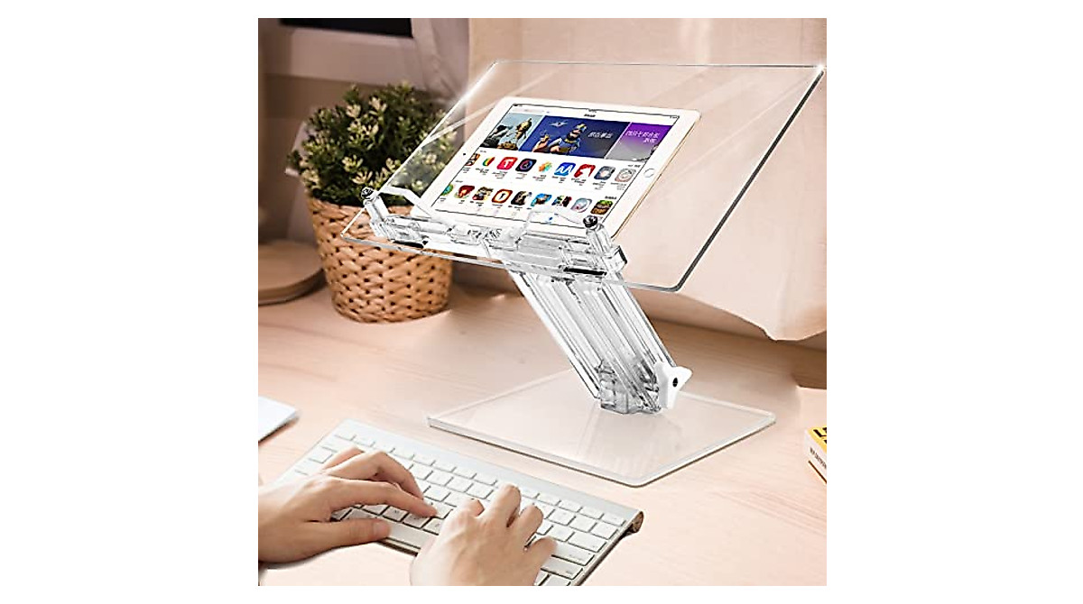 Acrylic Laptop Stand - Adjustable, Foldable & Portable Desk Riser