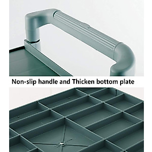 INDYAH Movable Trolleys, Household Serving Cart Commercial Tableware Collection Car, 3-Tiers Storage Hand Trucks, with Wheels and Handle, Plastic Hotel Collecting Dining Car/Gray/Large