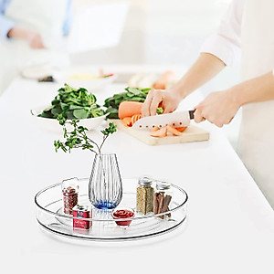 1Pack - 8.6" Clear Lazy Susan Organizer for Cabinet – Quality-Crafted, Durable Turntable Organizer, Bathroom & Cabinet Organizer for Pantry Organization and Storage – Kitchen Organization by TLC Depot