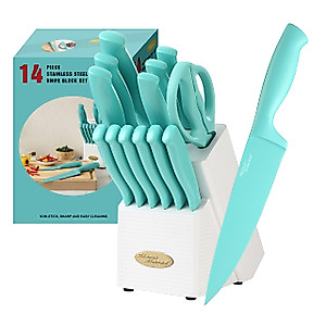 Marco Almond MA24 Kitchen Knife Sets + Marco Almond KYA77 Titanium Coated Rainbow Digital Kitchen Scale