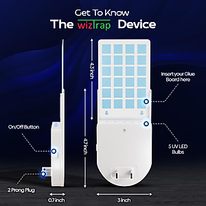 WizTrap MiniMax Plug in Fruit Fly Traps for Indoors! A Flying Insect Trap with UV LED Bulbs & 5 Glue Board Refills! Gnat Trap Used as a Fruit Fly Killer, Indoor Fly Trap, Mosquito Trap, Gnat Killer!
