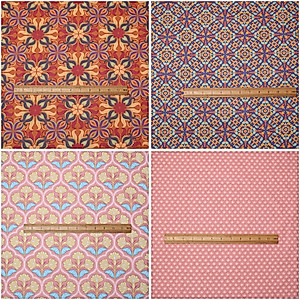 Hanjunzhao 100% Cotton Fabric Fat Quarters Bundles 18 Inch x 22 Inch - 10 Pcs Pack, Bohemian Style and European Theme Print for Quilting Sewing Crafts