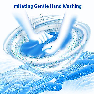 Portable Mini Washing Machine with Foldable Bucket Ultrasonic Vibration Turbine Rotating Folding Washer for Underwear/Underpants/Baby Clothes/Socks