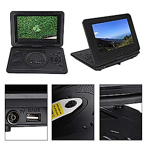 Portable DVD Player, HD TV Car Travel DVD Player Video Player with 13.9inch 800*480 Resolution 16:9 LCD Swivel Screen for Home/ Office/ Vehicle, Built-in 3D Audio Processing and Stereo Speakers(US)