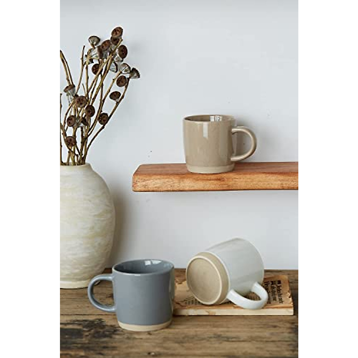 famiware Milkyway Coffee Mugs, 12 oz Coffee Mug Set for 4, Tea Cups with Handle for Coffee, Tea, Cocoa, Milk, Multi-color