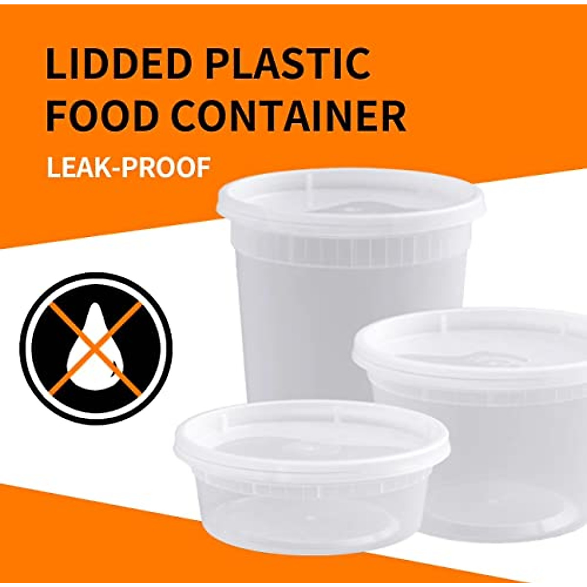 Tokuyo [24 Sets - 8 oz.] Plastic Deli Food Storage Containers With Airtight Lids Use for Microwave,Freezer,Dishwasher-Safe,BPA Free,Leakproof,Recyclable