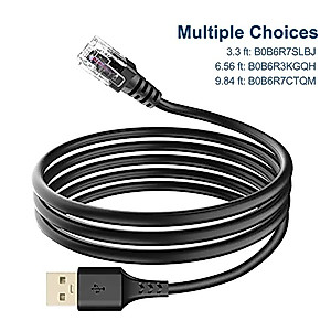 Radar Detector Cable, with USB to RJ11 Plug,for Escort Valentine One Uniden Beltronics Cobra Radar Detector,Replacement Power Cable for Radar Detectors(RJ11-9.84ft)