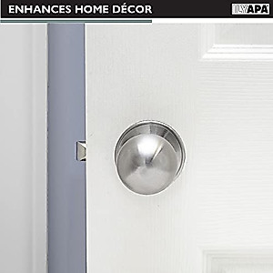 Ilyapa Passage Door Knob for Hall and Closet - Ball Style, Satin Nickel Interior Keyless Non Locking Indoor Doorknob, Round Door Handle, Satin Nickel, 10 Pack