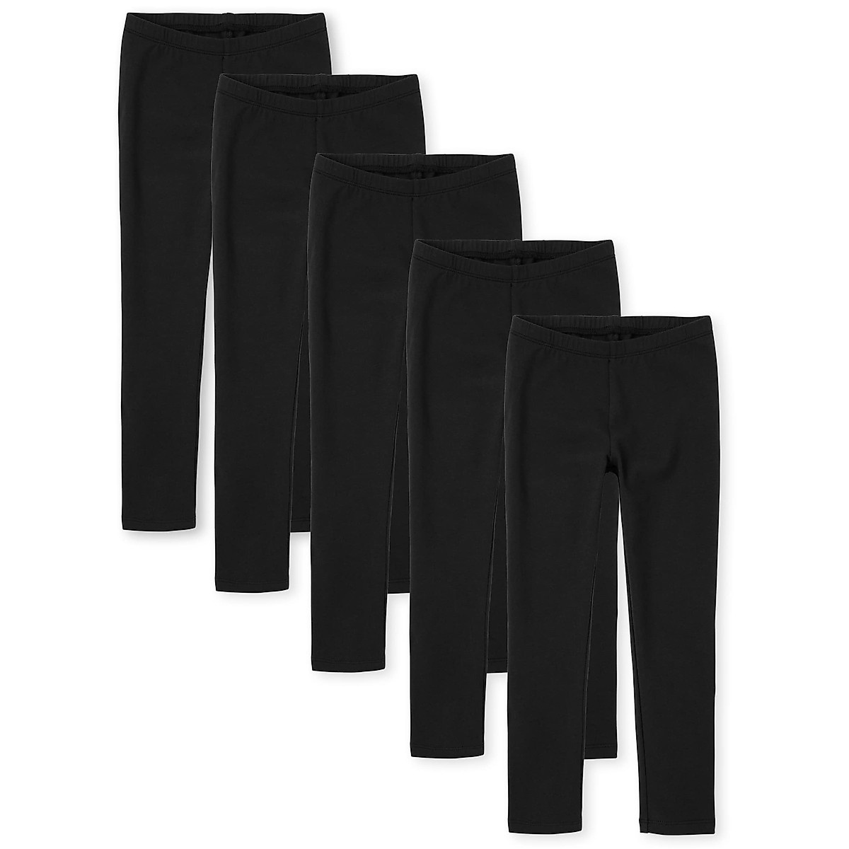 The Children's Place Girls Leggings Pants, Black 5-pack, X-Small US