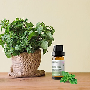 xencare Peppermint USDA Organic Food Grade Essential Oil | 100% Pure Natural Undiluted | Edible & Safe to Ingest & for Skin | Premium Aromatherapy for Diffusers Baths & Topical Use (0.33 fl oz, 10ml)