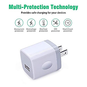 One Port Wall Charger,2 Pack Ehoho 1A Single Port USB Charging Block Cube Compatible Samsung Galaxy A54 A14 S23 S22 S21 FE A13 A53,iPhone 14 13 12 11 XR XS Max 8/7/6S Plus SE/5S,LG, HTC,Sony,Motorola