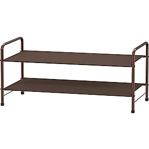 Simple Houseware 2-Tier Shoe Rack Storage Organizer, Bronze