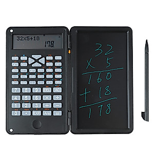 Scientific Calculator for Mini Office Display Examination Accounting Black 6 Inch Handwriting Tablet LCD Handwriting Petite Calligraphy Writing Scientific
