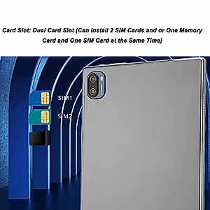WiFi Tablet 100-240V Dual SIM Card Slot 5G WiFi 4G Communication 10 Inch Travel Tablet (US Plug)