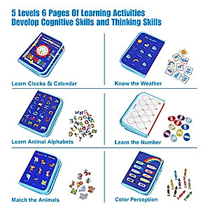 Goopreen Busy Board Montessori Toys for 1 2 3 4 Year Old Girls & Boys Sensory Toys for Toddlers 1-3, Educational Learning Basic Motor Skills - Travel Toys for Plane Car, Gift for 1-4 Yr Kids