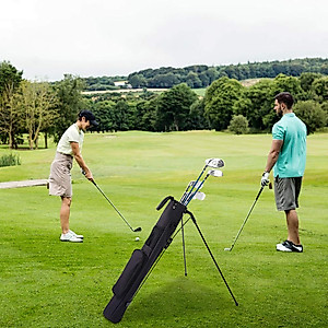 LONGCHAO Sunday Golf Bag, Lightweight Golf Club Bags with Stand and Strap, Pitch and Putt Golf Bag 2 Way Driver Golf Bags, Golf Gifts for Men (Black)