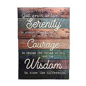 Rustic Serenity Prayer Wall Decor - Real Wood Serenity Prayer Sign - 12"x17" - Charming Farmhouse Serenity Sign Decor - Pallet Serenity Prayer Wall Art