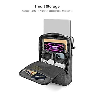 tomtoc 360 Protective Laptop Shoulder Bag for 16-inch MacBook Pro M4/M3/M2/M1 Pro/Max A3403 A3186 A2991 A2780 2024-2019, 15-inch MacBook Air M3/M2, Water-resistant Laptop Case for Dell XPS 15