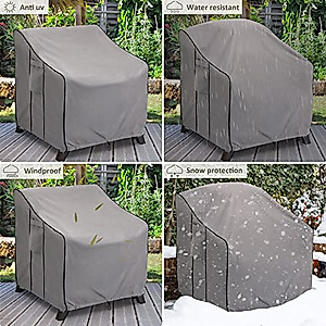 KylinLucky Patio Adirondack Chair Covers, Heavy Duty Patio Chair Cover, Waterproof Outdoor Lawn Patio Furniture Covers 2 Pack Fits Up to 32" W x 37" D x36 H inches